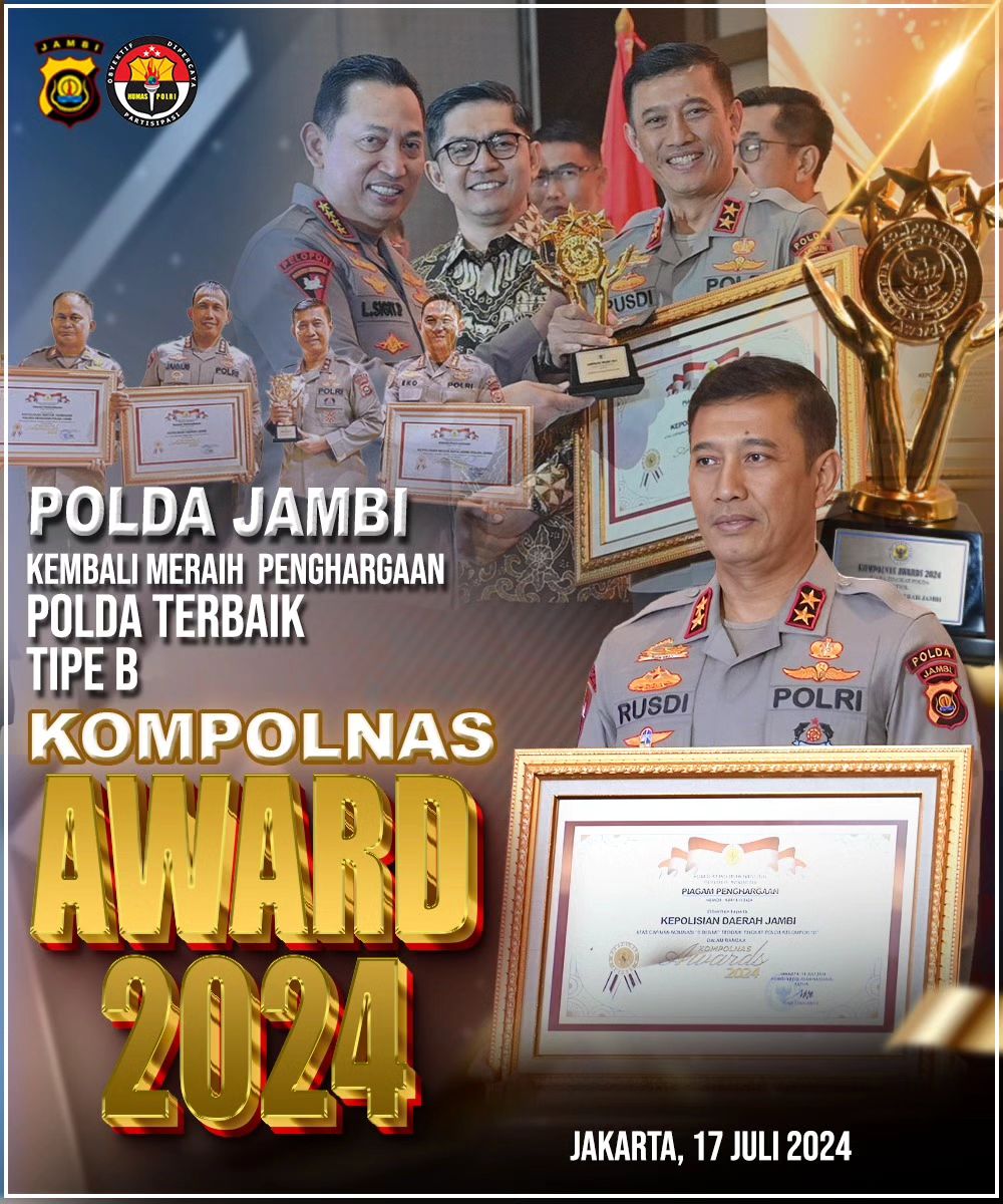Tiga Penghargaan Diraih Polda Jambi pada Kompolnas Awards 2024, Ini Kategorinya - BIDIKINDONESIANEWS